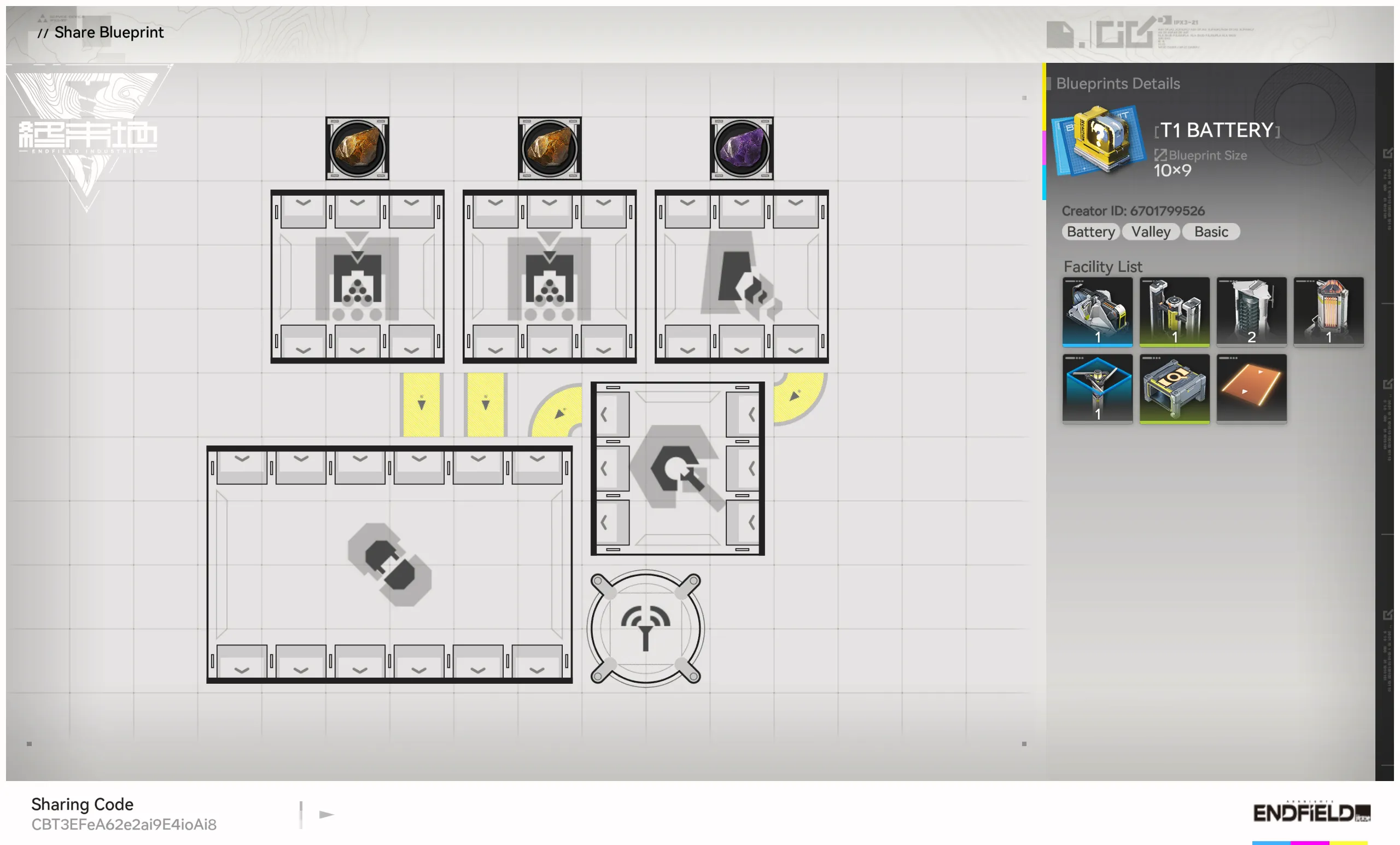 Tier 1 Battery Blueprint | Talos Pioneers